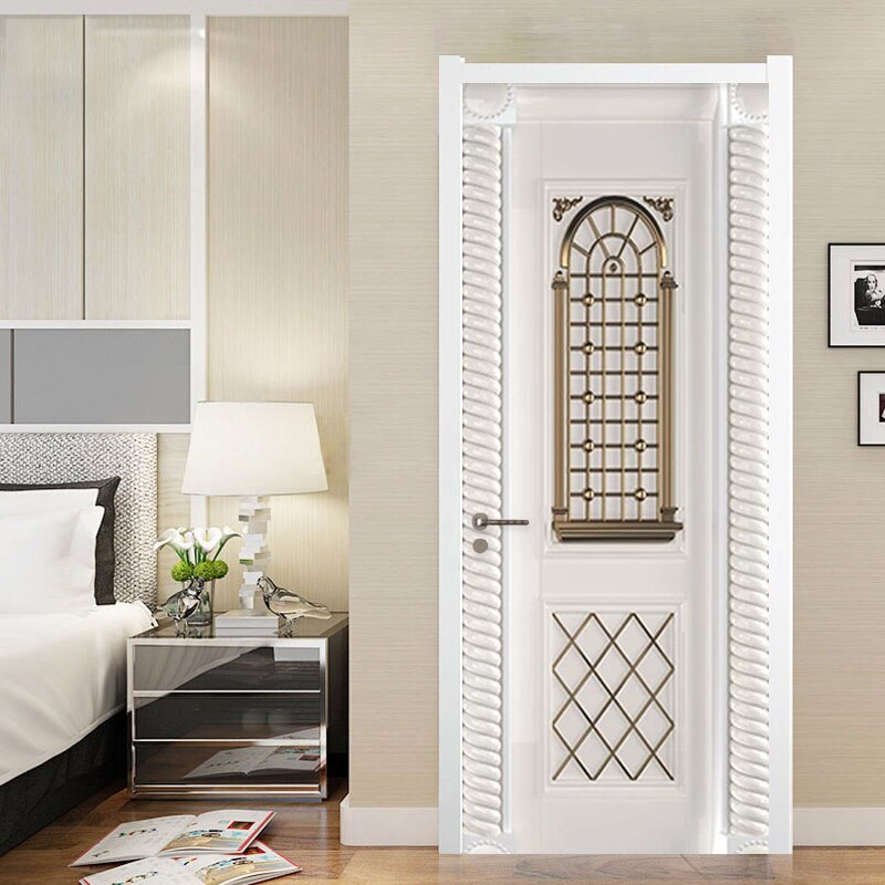 PVC Self-Adhesive Door Sticker 3D Stereo Relief Eu... – Grandado