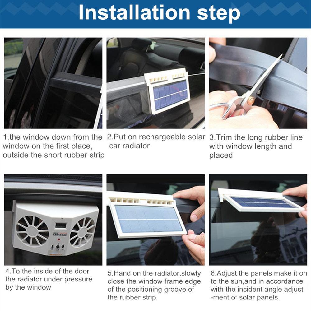 2 Portable Cooler Solar Fan Energy Exhaust Vent Ai... – Vicedeal