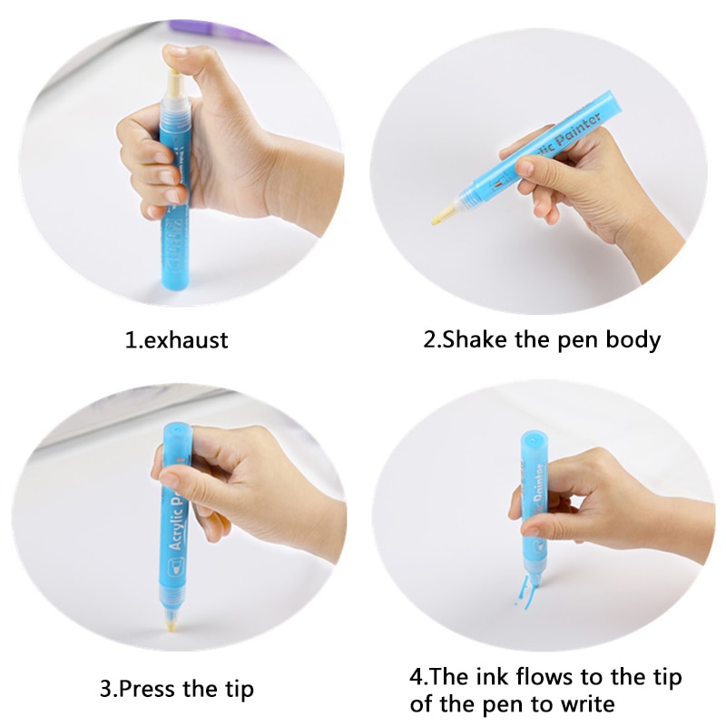 Akryl fast maling tusj til diy keramisk stein glas... – Grandado