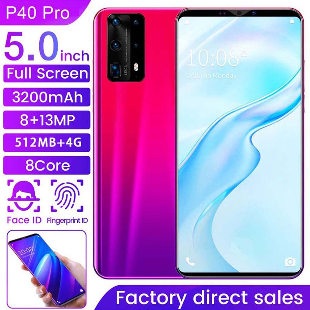 Dual-Core P40 Pro Smartphone 5 Inch Screen Smartph... – Grandado