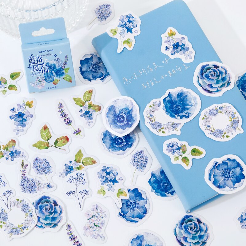 46PCS Blue Flower Phone Stickers Aesthetic Decorac... – Vicedeal