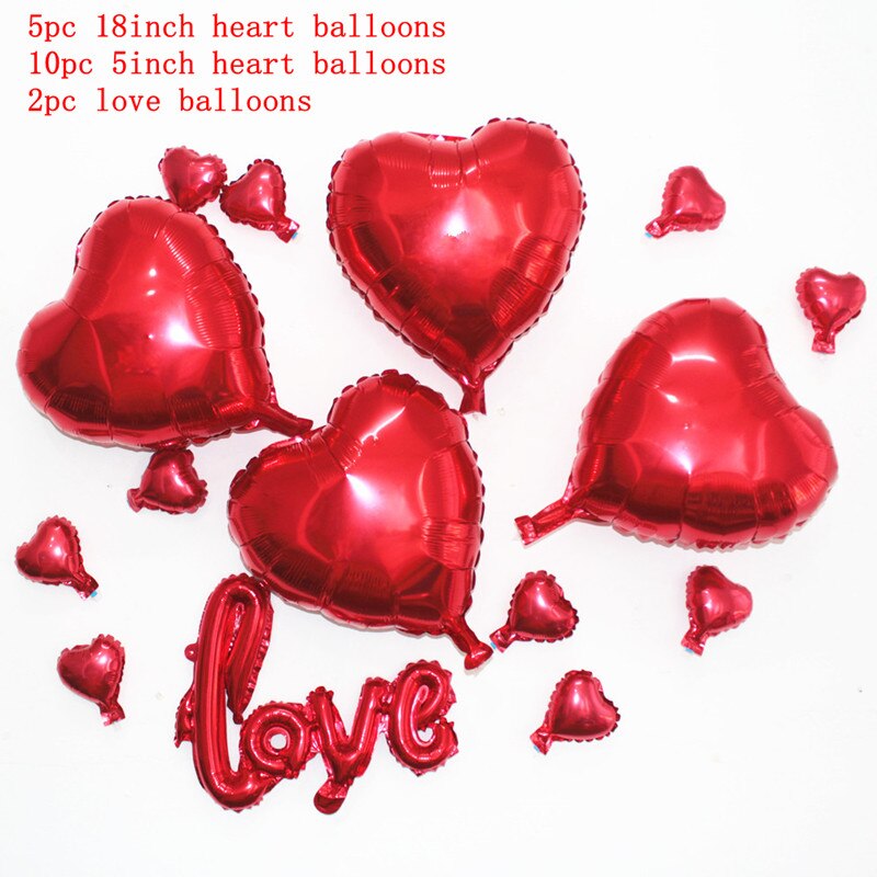 SL3300 Red Heart Foil Balloons Birthday Party Deco... – Grandado