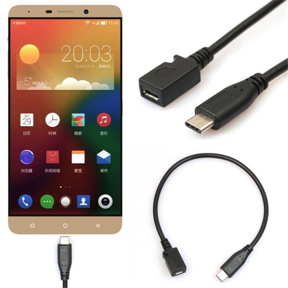 0.3 meter usb 3.1 type c han til mikro usb hun dat... – Grandado