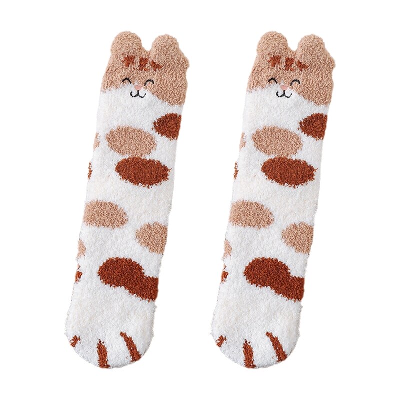 Women Winter Fuzzy Slipper Socks Cartoon Ears Cat ... – Vicedeal