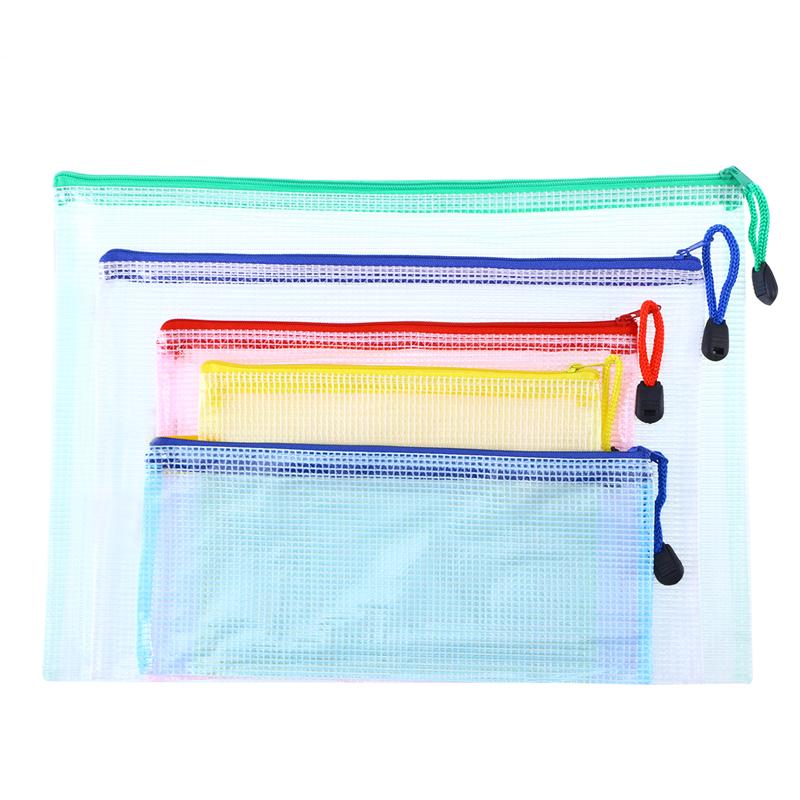 5pcs File Pockets PVC Plastic Grid Zipper File Bag... – Grandado