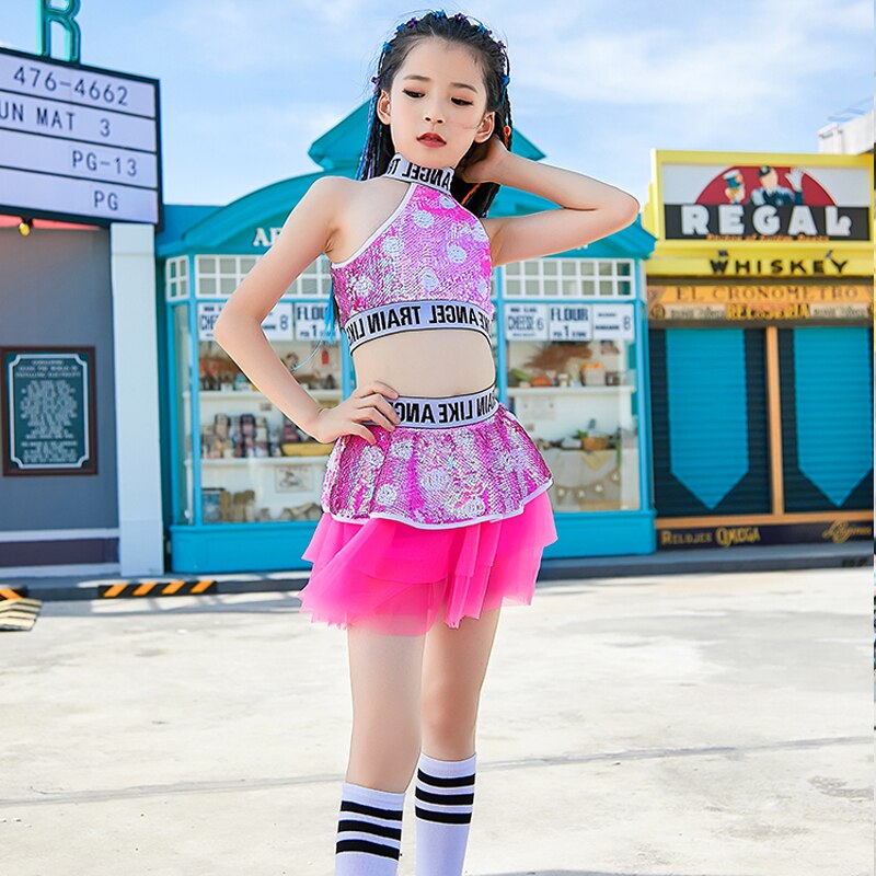 Girls Jazz Dance Costume Kids Hip Hop Practice Clo... – Grandado