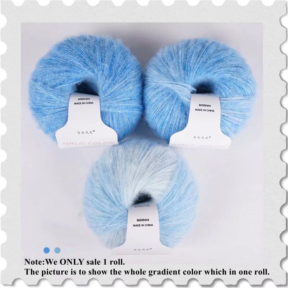 30g/Ball Gradient Mohair Wool Thread Rainbow Color... – Grandado