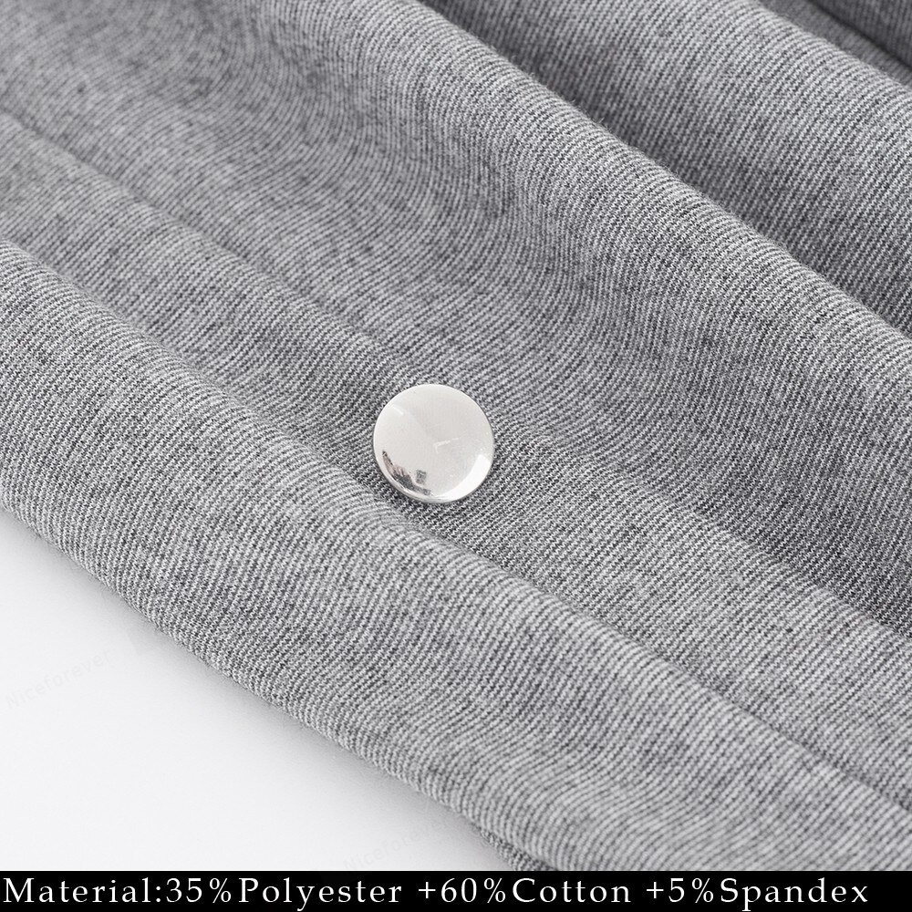 Nice-forever Pure Color Work with Button vestidos ... – Grandado