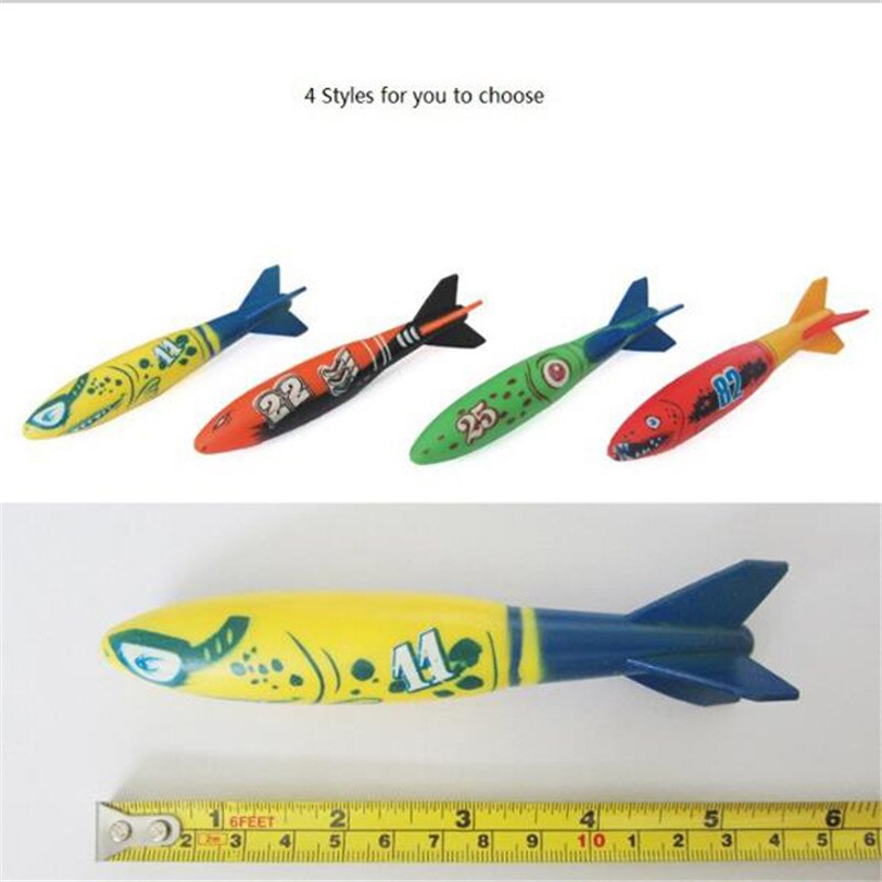 4 Pcs Torpedo Rocket Throwing Toy Swimming Pool Di... – Grandado