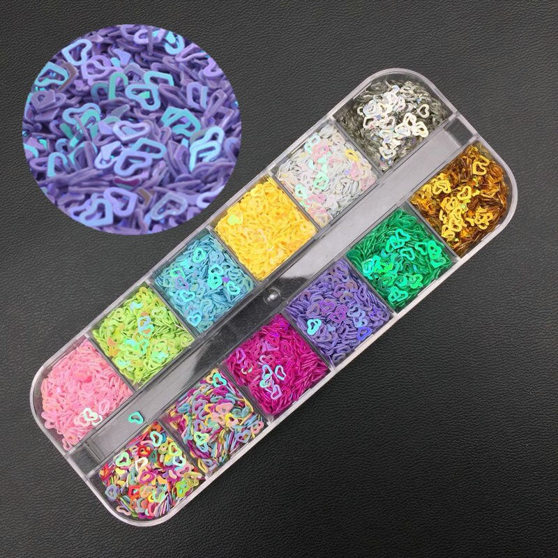 12 Grids/Sets Nail Glitter Sequin Mixed Mirror/Mer... – Vicedeal
