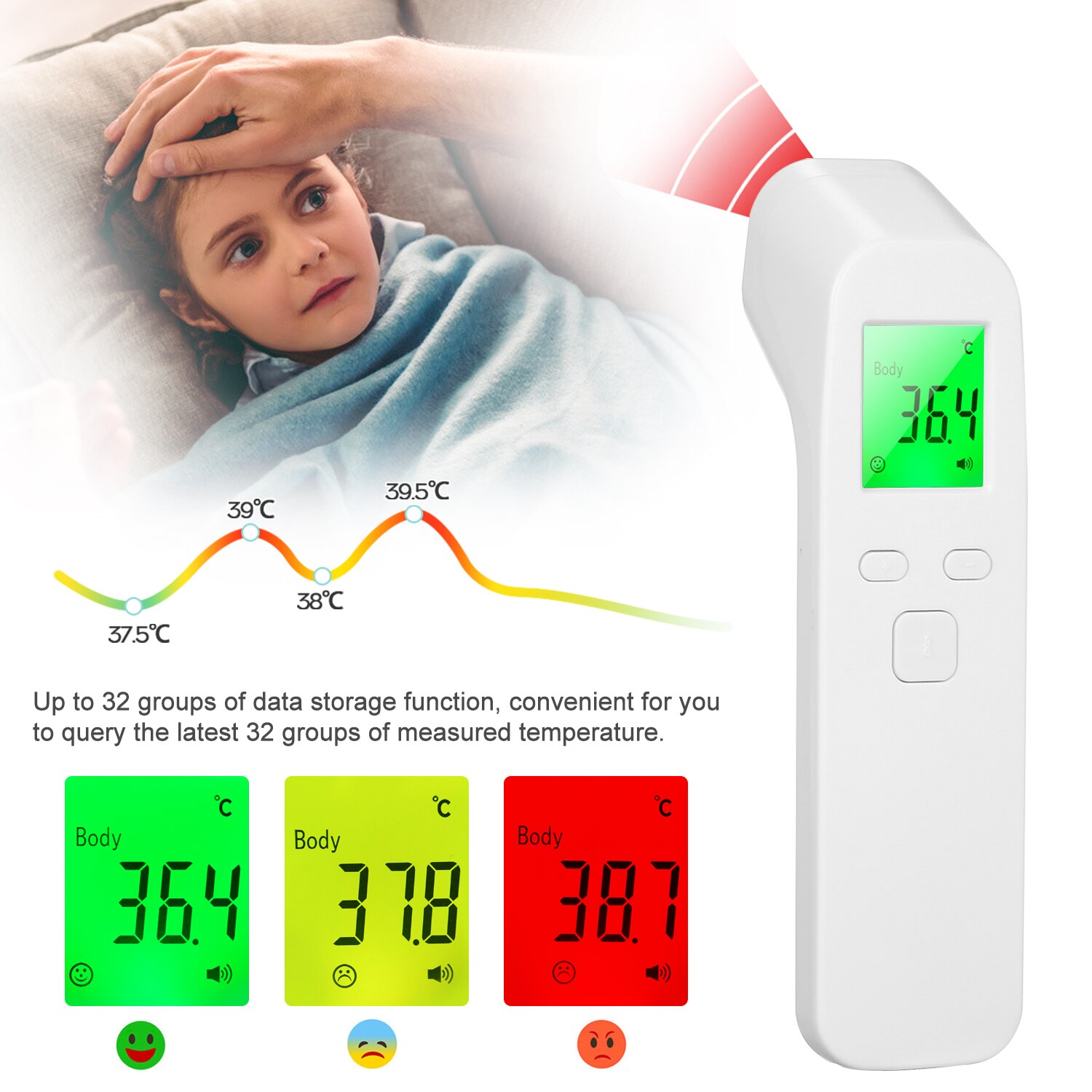 Ear Forehead Non Contact Thermometer Handheld Mini... – Vicedeal