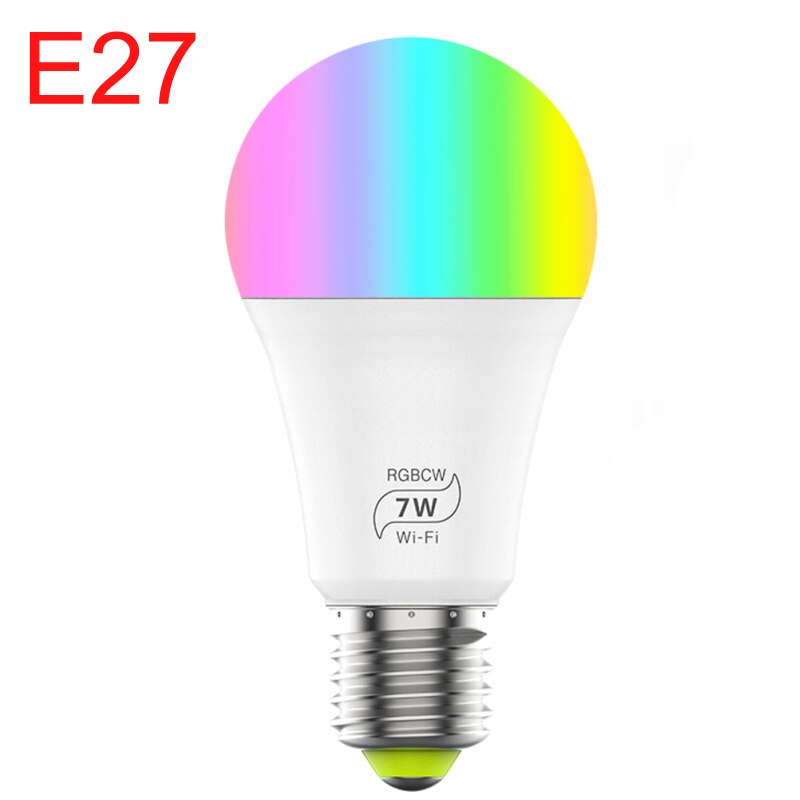 Wifi smart pære dæmpbare wake-up lys e27 led rgb ... – Grandado