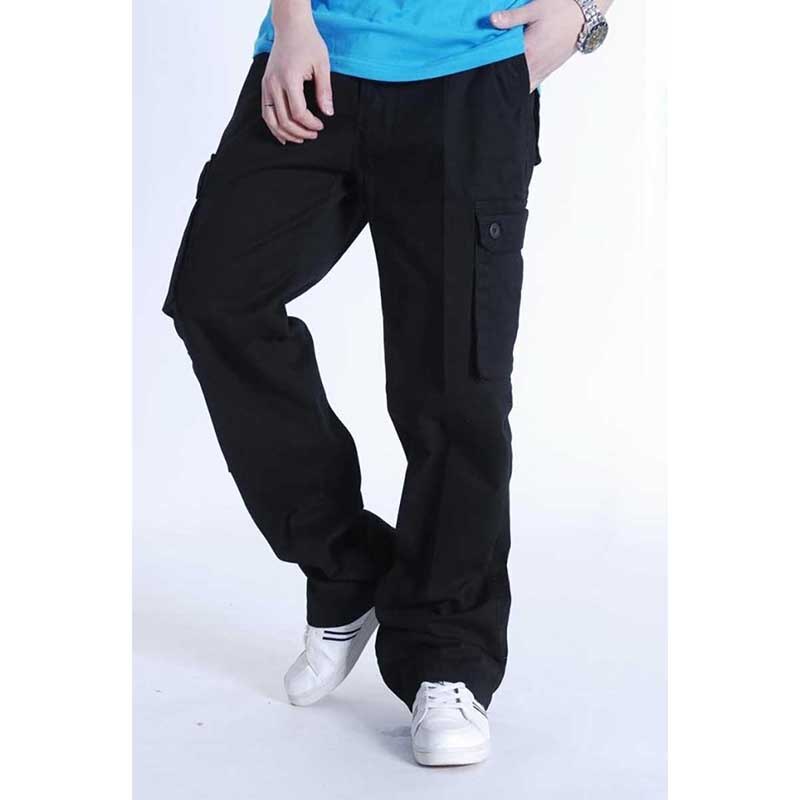 Cotton Cargo Pants with Big Pocket Men Casual Stra... – Grandado