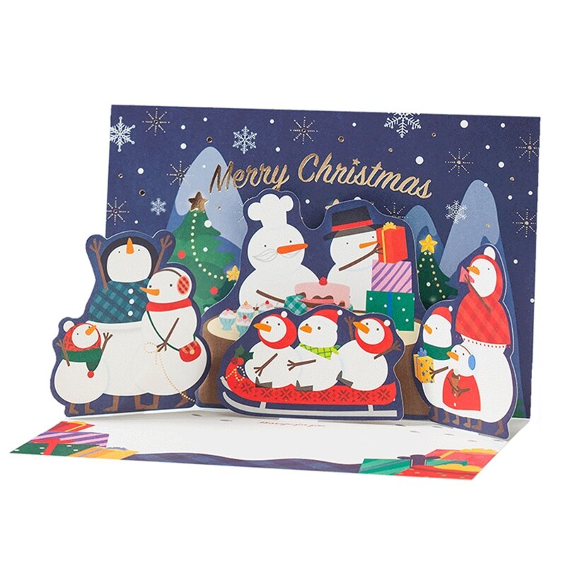 3D up Cards Merry Christmas Origami Paper Cut Post... – Vicedeal