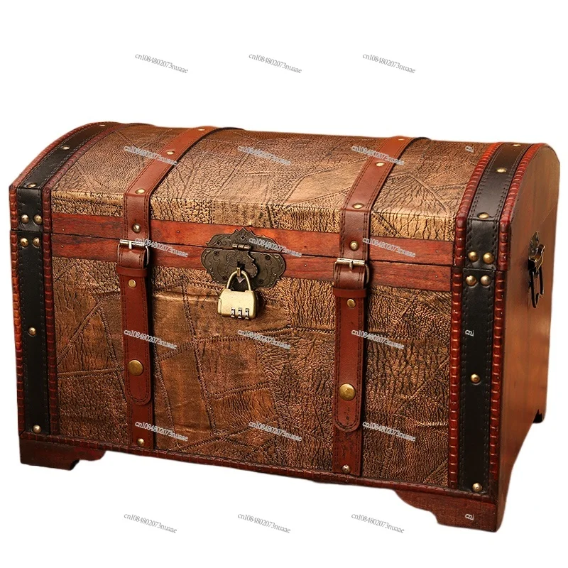 Retro houten kist grote wachtwoorddoos – Vicedeal