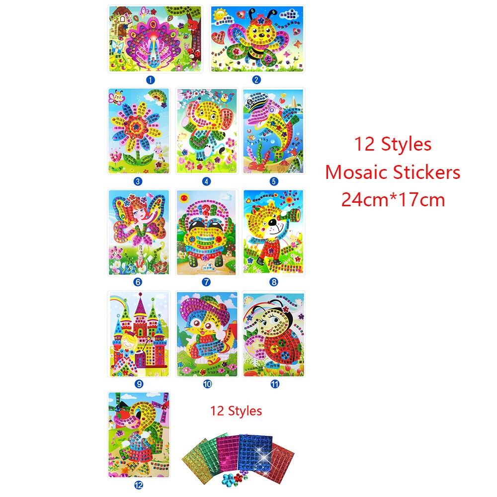 12pcs Kids Diy Handicraft Set Colorful Mosaic Stic... – Vicedeal