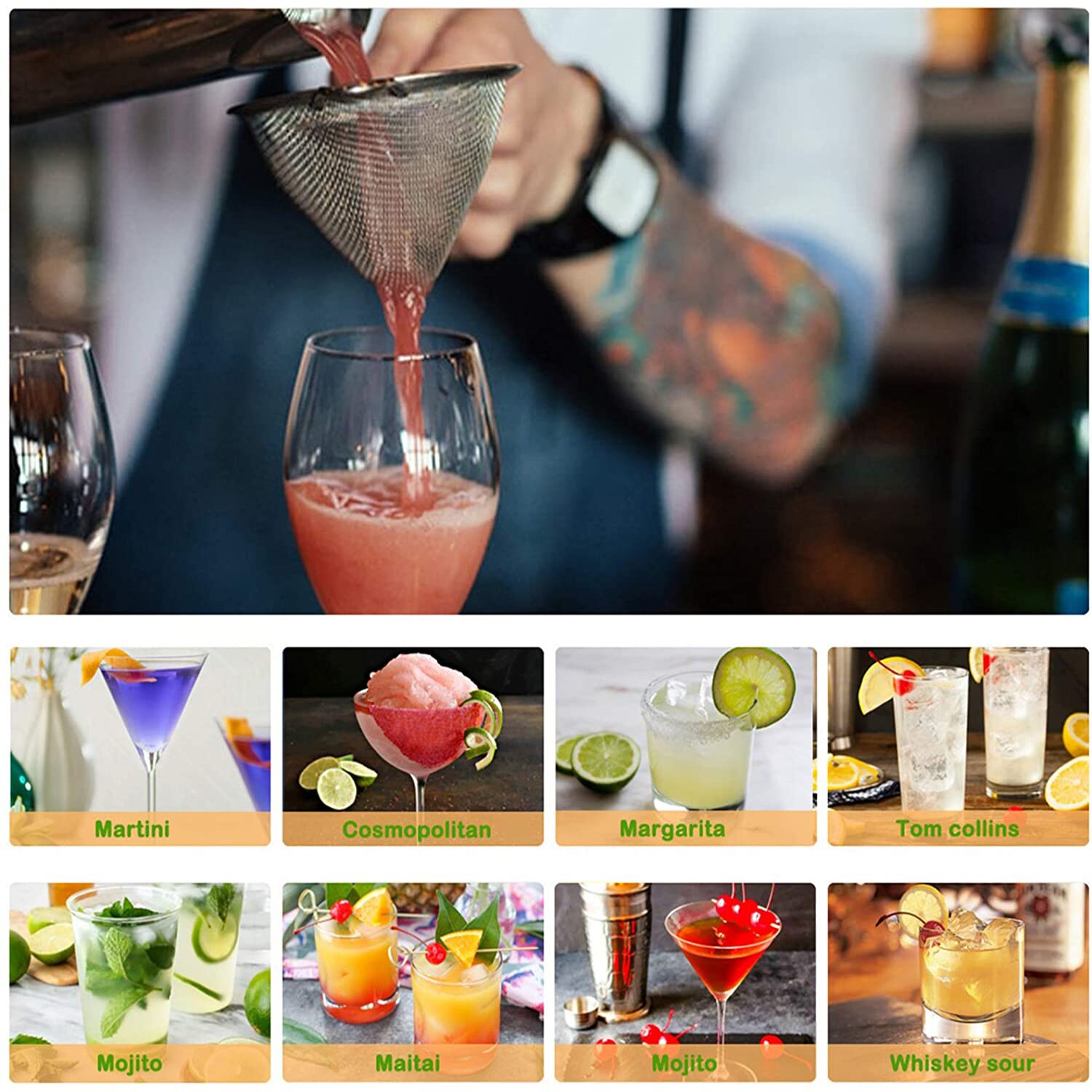 Cocktail Shaker Set Barman Kit 10 Stuk Cocktail Ki... – Grandado