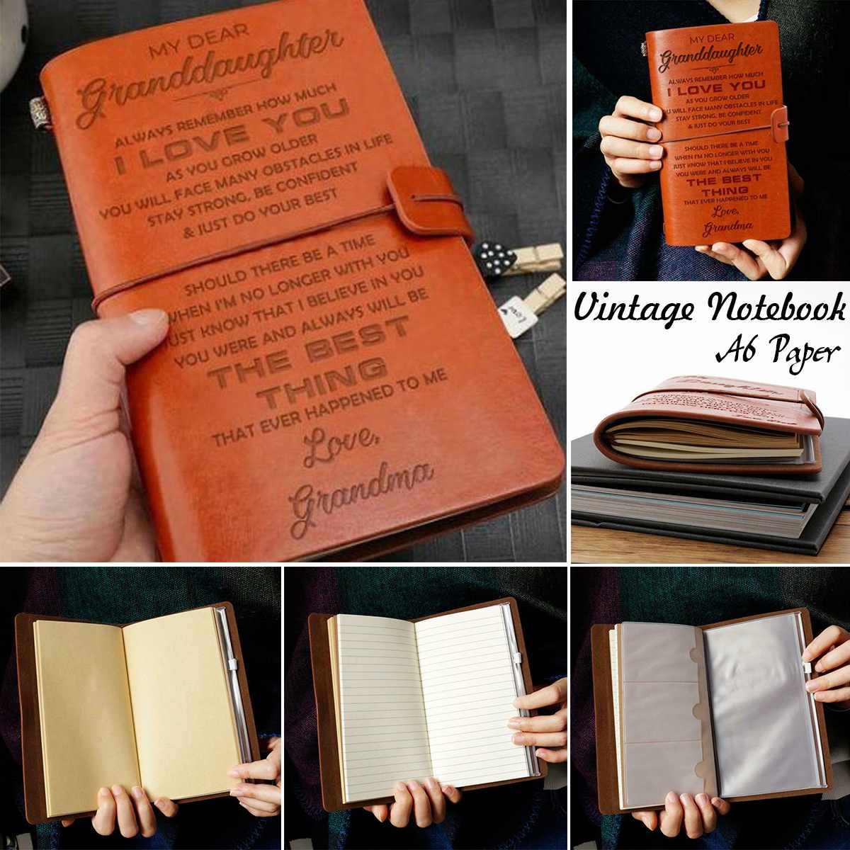 Vintage Notebook Leather Traveler Notebook My Dear... – Grandado
