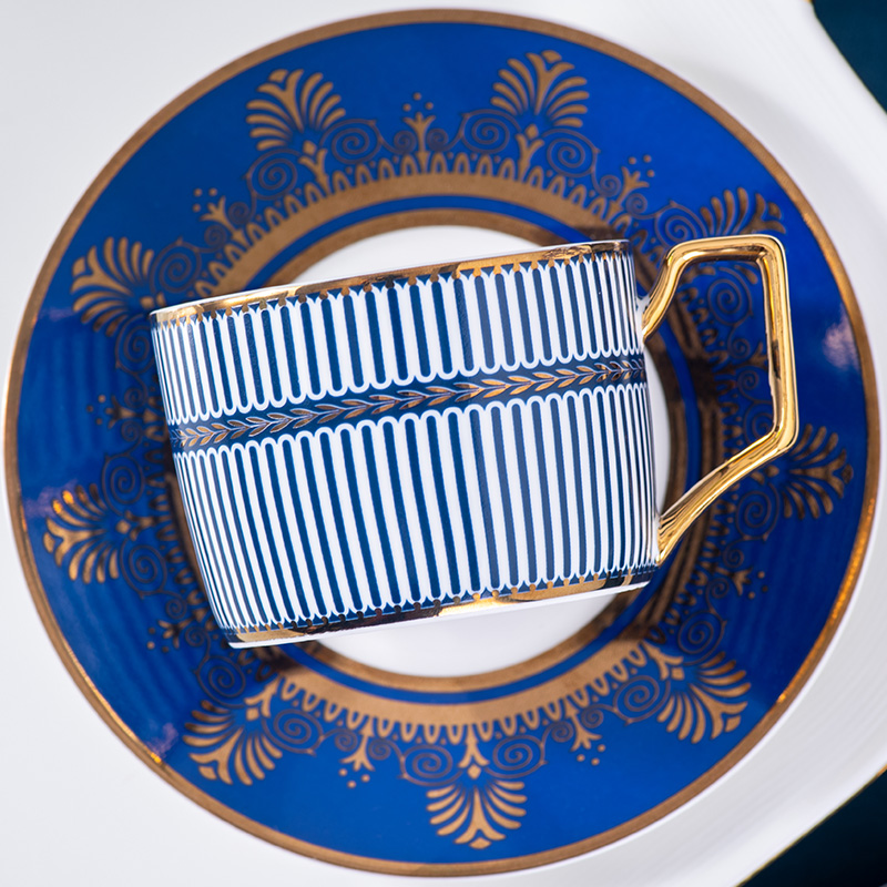 Keramiska kaffekoppar set europeisk lyx gyllene ke... – Grandado