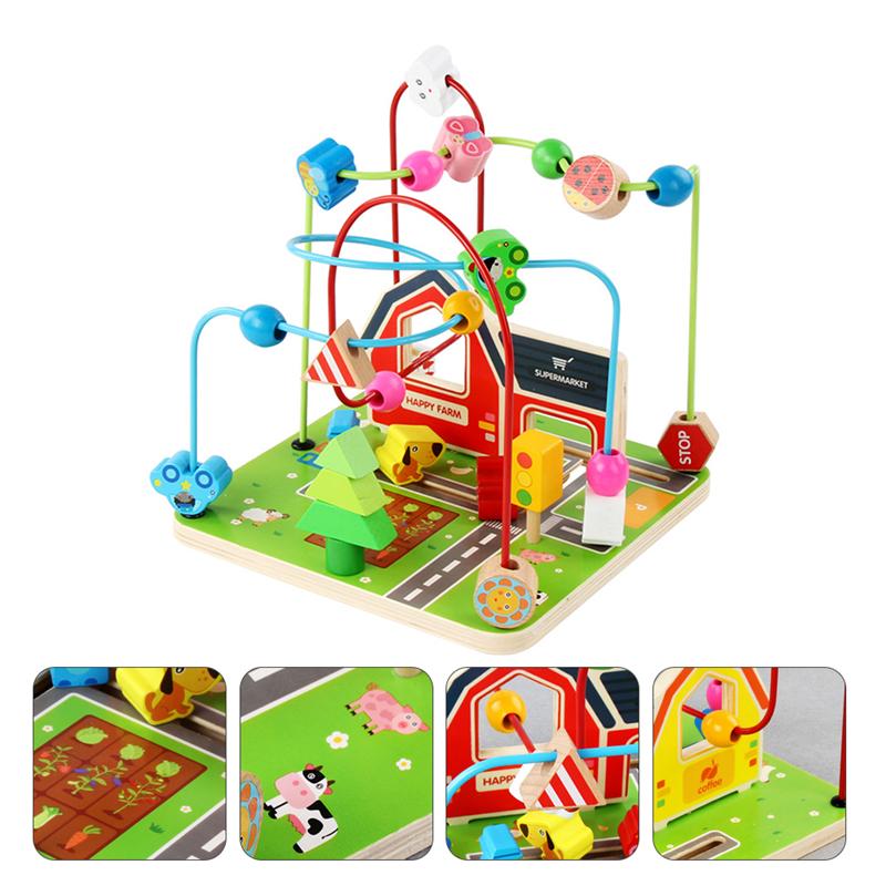 1 Set Children Bead Maze Toy Wooden Bead Maze Roll... – Vicedeal