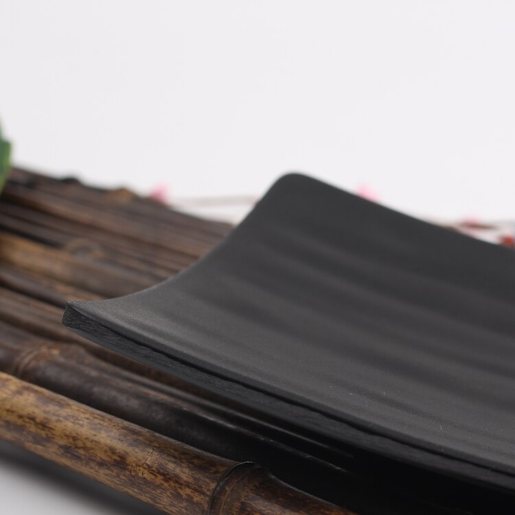 Plato Rectangular de porcelana negra para Sushi, p... – Grandado
