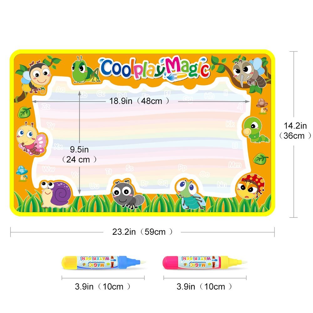 4 Types Rainbow Magic Water Drawing Mat & 2 Pens D... – Vicedeal