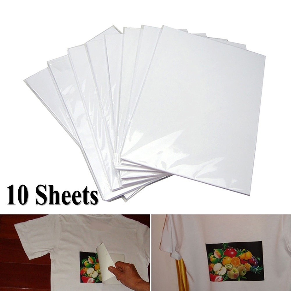 10 pcs DIY T Shirt A4 Transfer Paper Iron On Heat ... – Grandado