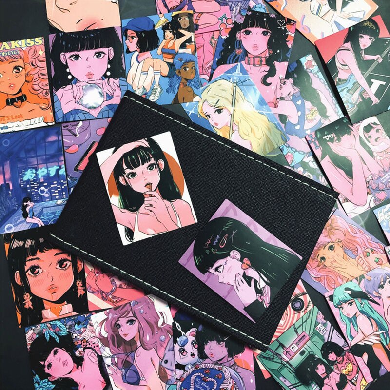 INS Pink Cute Girl Sticker DIY Scrapbook Bottom Co... – Grandado