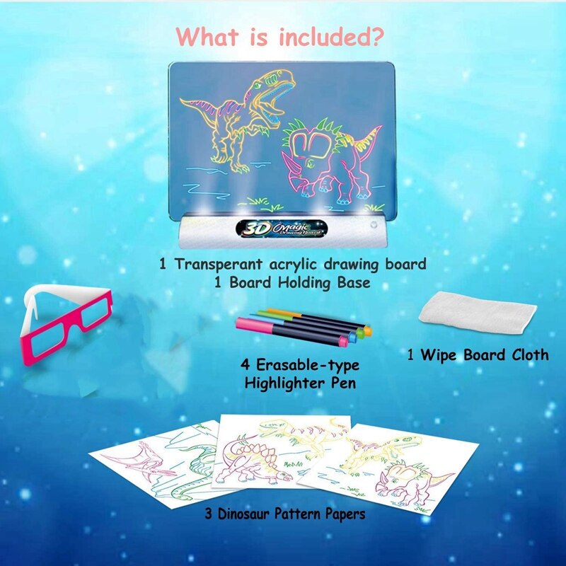 Kids 3D Magic Drawing Pad Fluorescent Puzzle Lumin... – Grandado