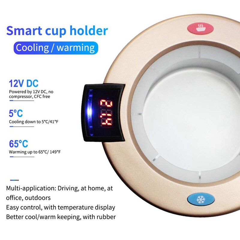 Portable Smart Cup Holder 12V Plug Car Cup Cooler/... – Grandado