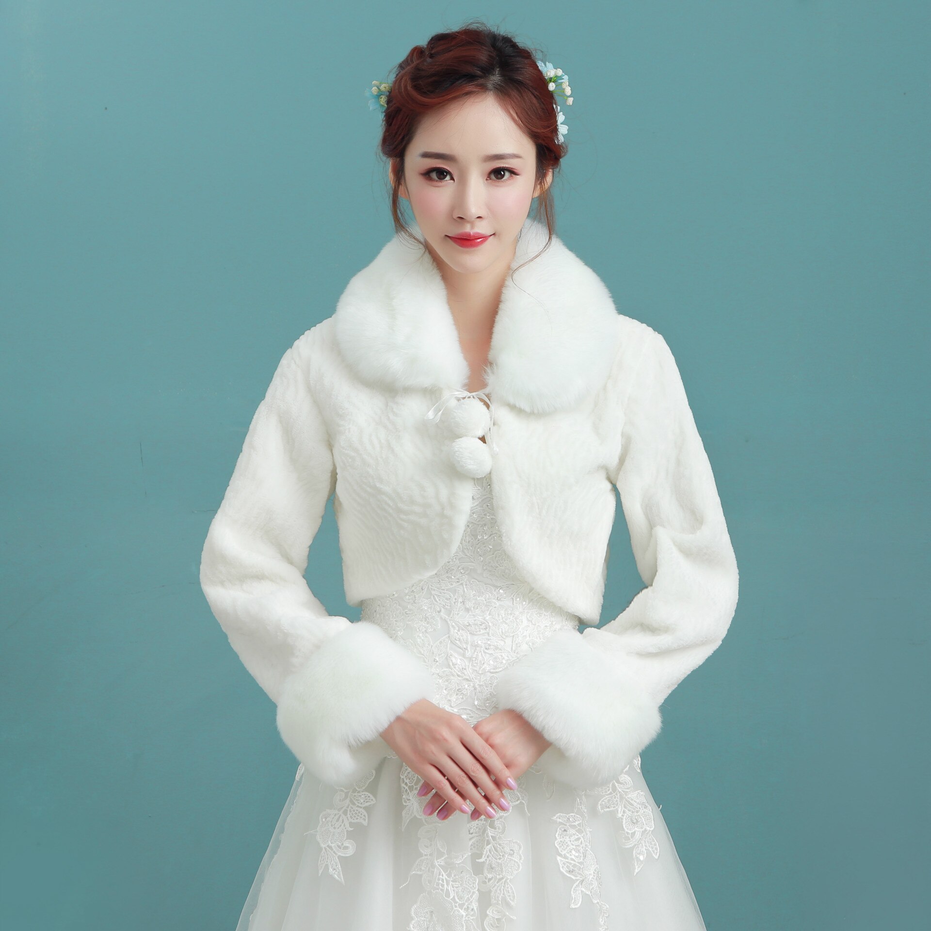Feather robe women Faux fur coat Bridal fur shawl ... – Grandado