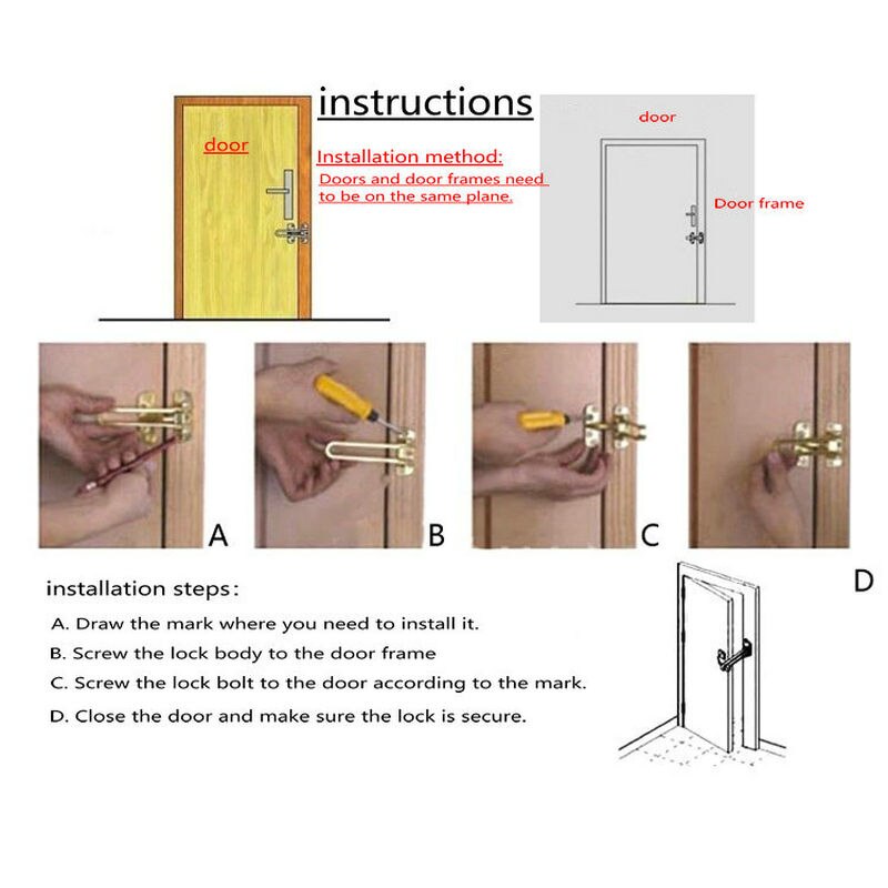 Zinc Alloy Buckle Lock Door Lock Anti-theft Lock C... – Vicedeal