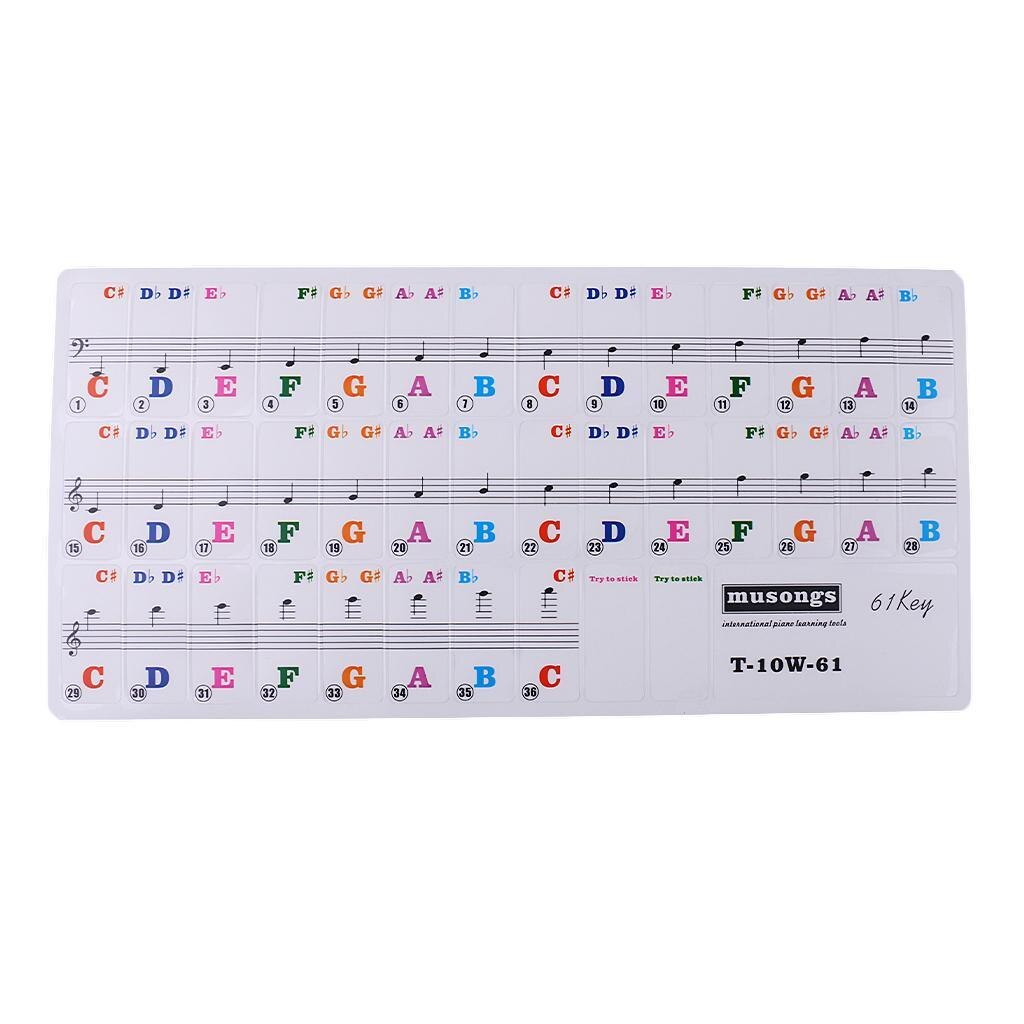 PVC 61 Keys Piano Keyboard Stickers Stave Label De... – Grandado