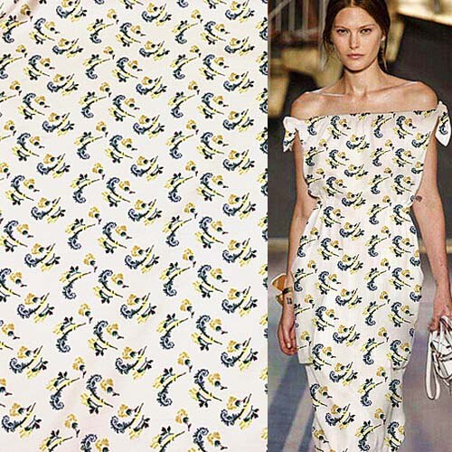 Mini Bloem Patroon Pure Natuurlijke Zijde Twill Zi... – Vicedeal