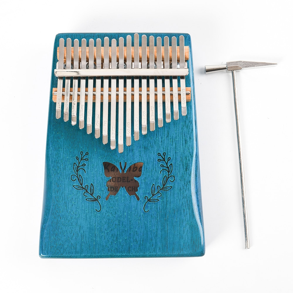 17 Keys kalimba Blue Pattern Acoustic Kalimba Thum... – Grandado
