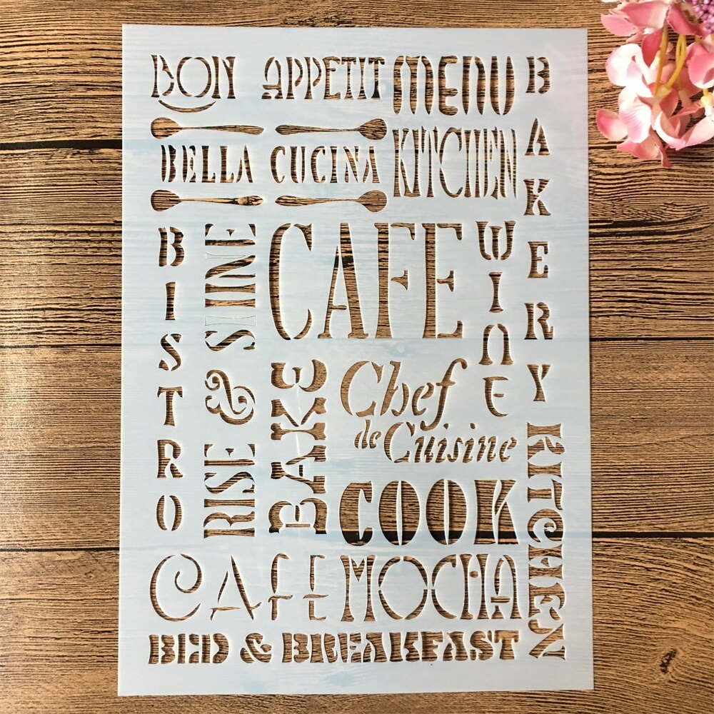 A4 29Cm Cafe Menu Woorden Diy Gelaagdheid Stencils... – Vicedeal