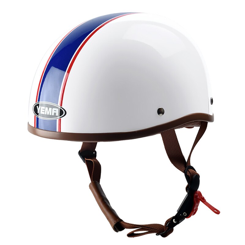 Yema Motorhelm Met Bril Halley Vintage Half Open G... – Grandado