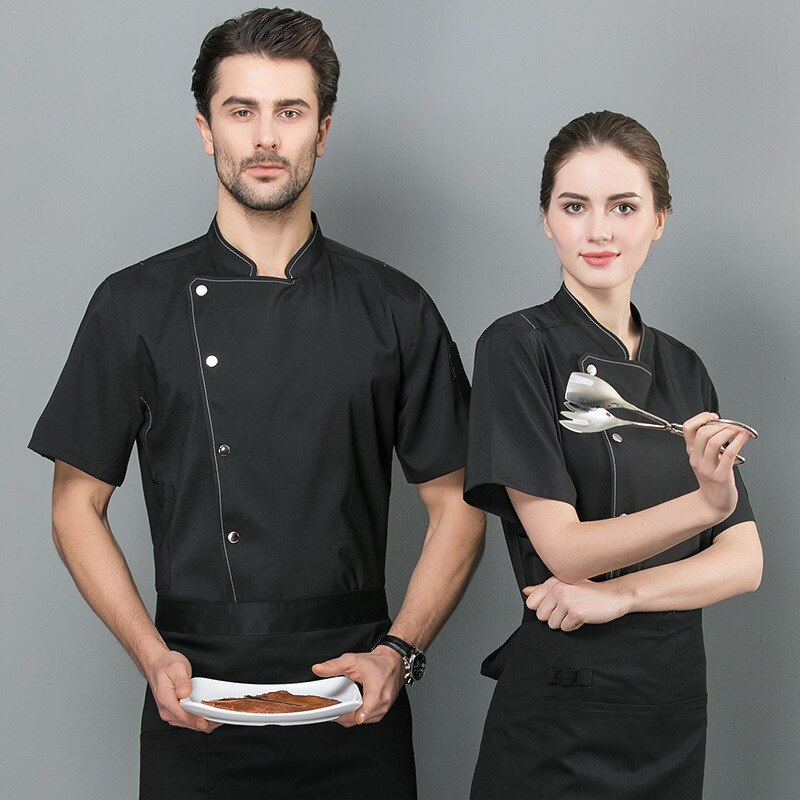 Chef's short-sleeved hotel restaurant kitchen kitc... – Grandado