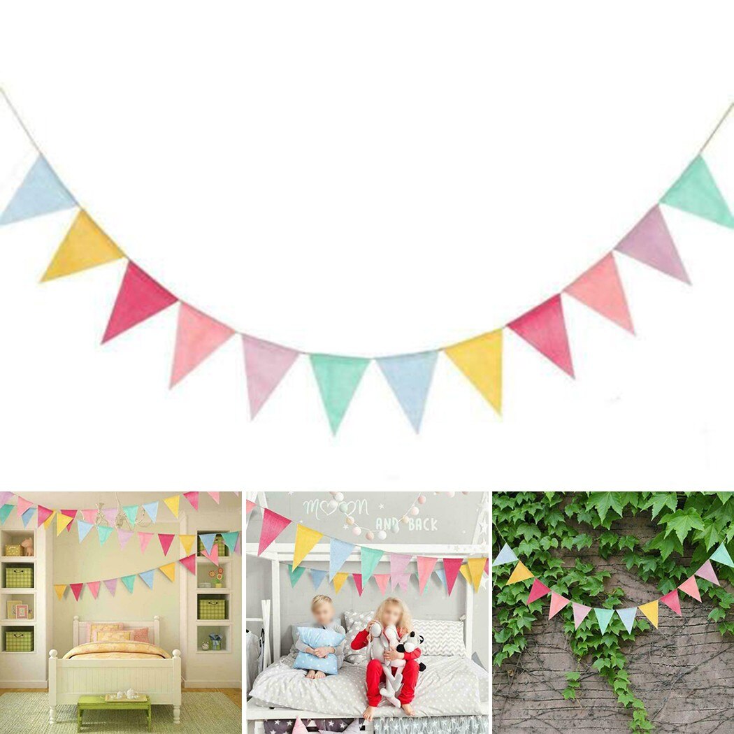 12 Flags Colorful Bunting Banner Garlands Birthday... – Grandado