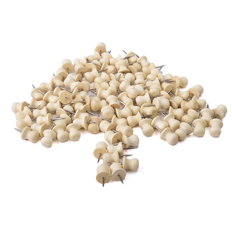 100x Wood Push Pins,Decorative Thumb Tacks Used on... – Vicedeal