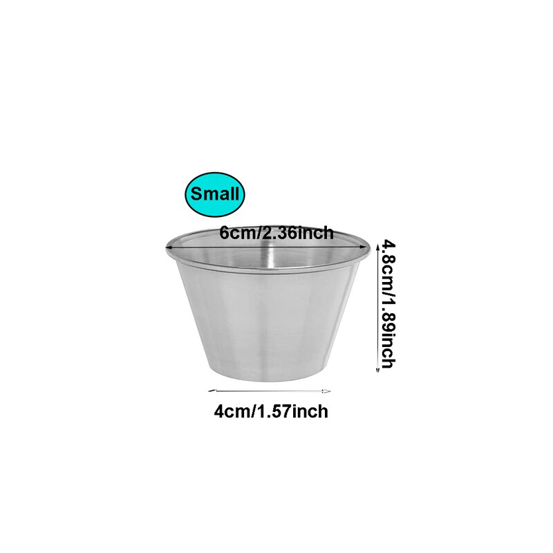 12 Stuks Kleine Saus Cups, Rvs Ramekin Dompelen Sa... – Grandado