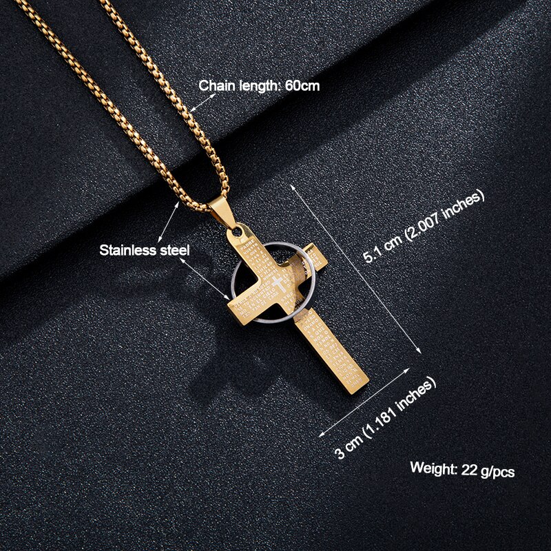 Religiöse Kreuz Jesus Anhänger Halskette Edelstahl... – Grandado