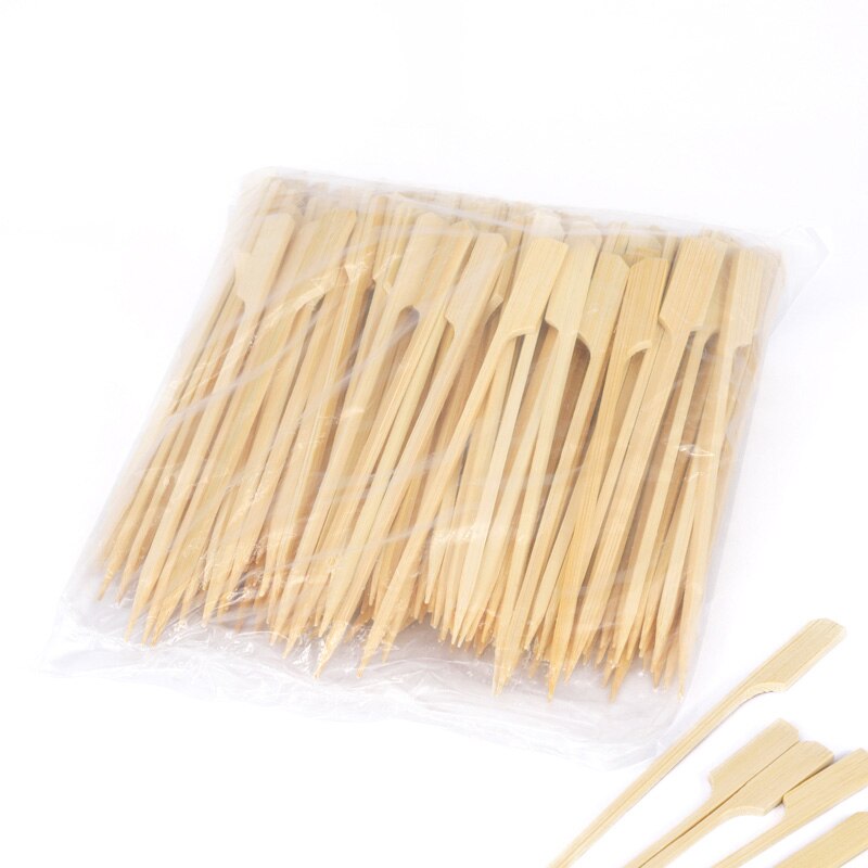 100pcs 15cm Bamboo Skewers Paddle Sticks For BBQ G... – Grandado