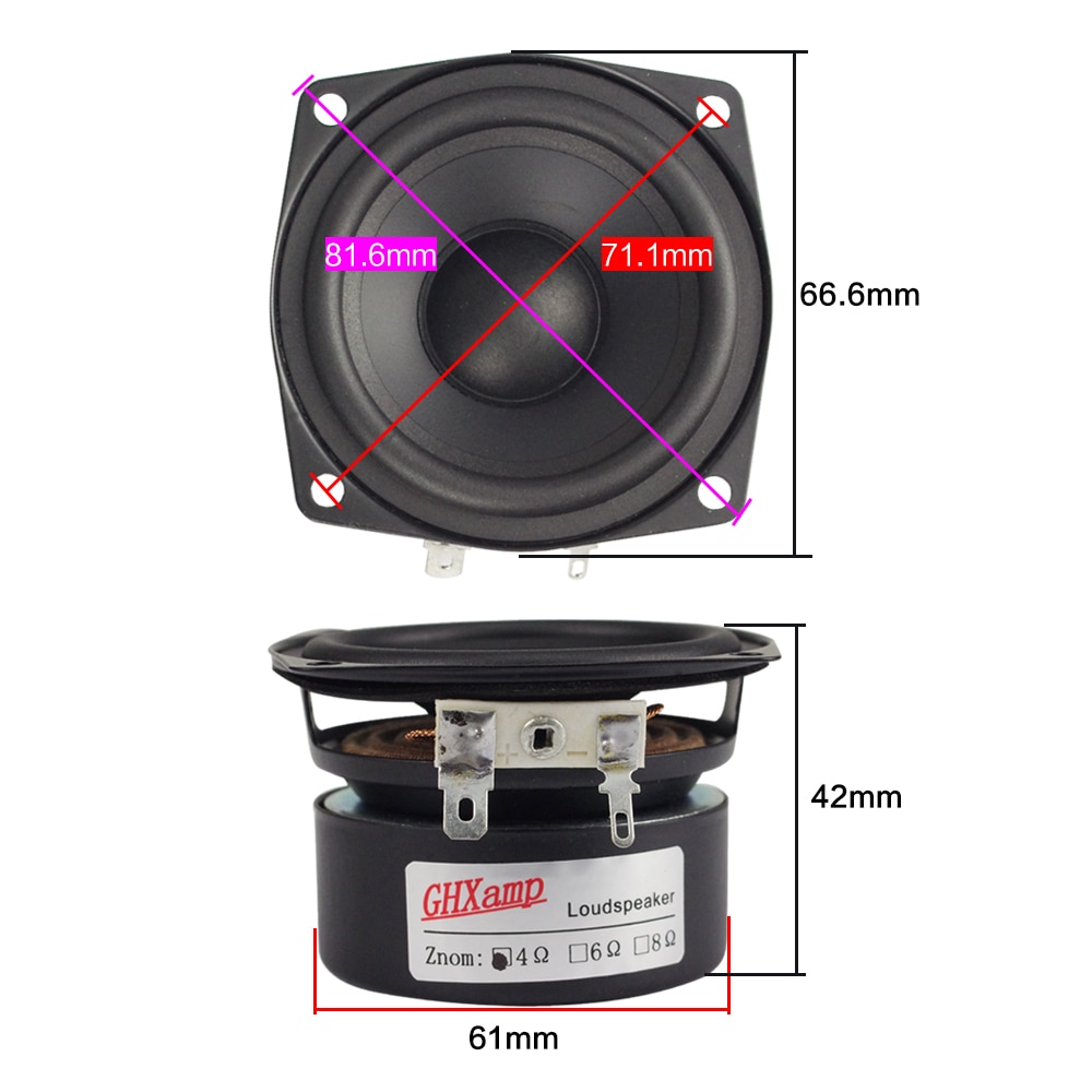 Ghxamp 2.5 Inch Full Range Speaker 4ohm 10W Dampin... – Grandado