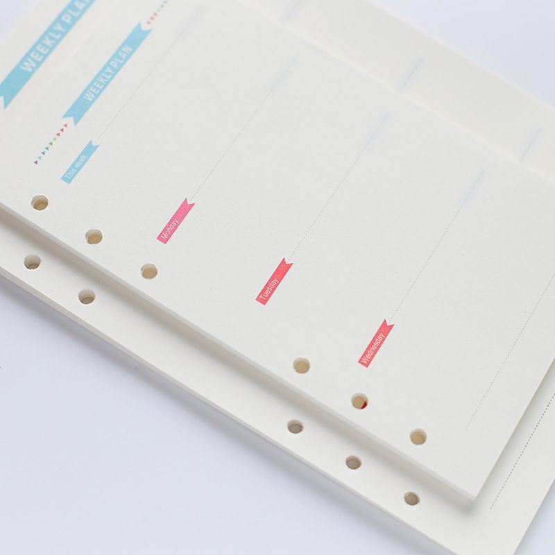 6 Holes Spiral Planner Refill Inner Paper Diary We... – Vicedeal