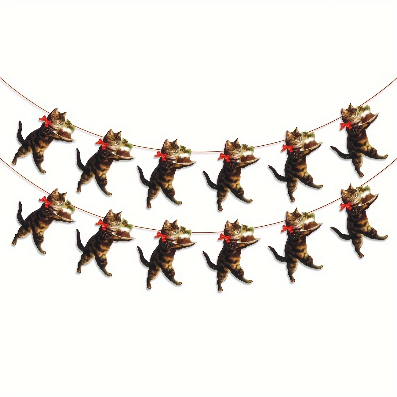Kerst kat slinger banner vintage Victoriaanse stij... – Vicedeal