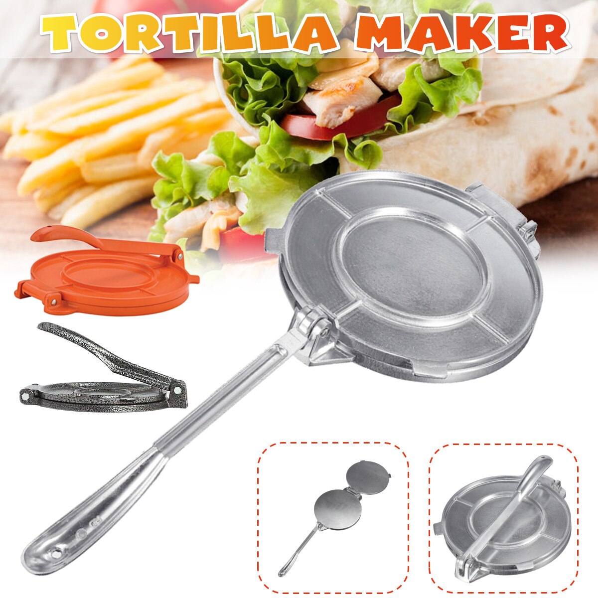 6/8Inch Foldable Tortilla Maker Press Heavy Alumin... – Vicedeal