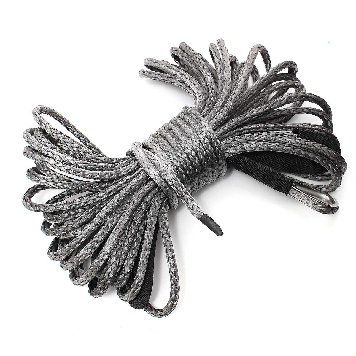 1/4" x 50' Synthetic Fiber Winch Line Cable Rope 7000 LBs + Sheath For ATV UTV 6mm*15m Synthetic ...