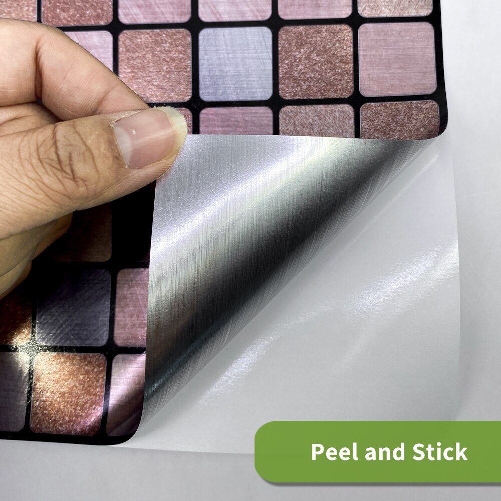 Funlife® Copper Metallic Mosaic Tile Sticker Self-... – Grandado