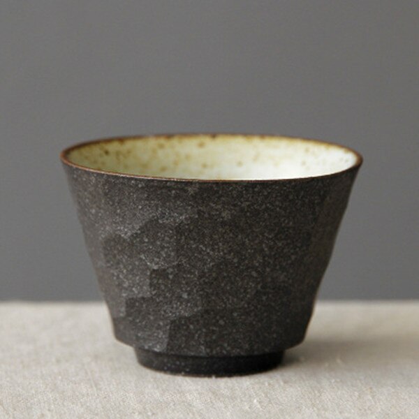 Japanese Coarse Pottery Tea Cup Green And Black Co... – Grandado